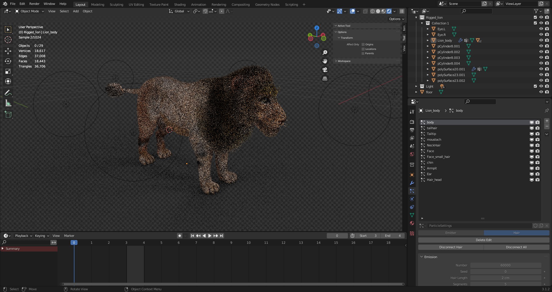 Fur Lion NO Rigged In Blender Model - TurboSquid 2025591