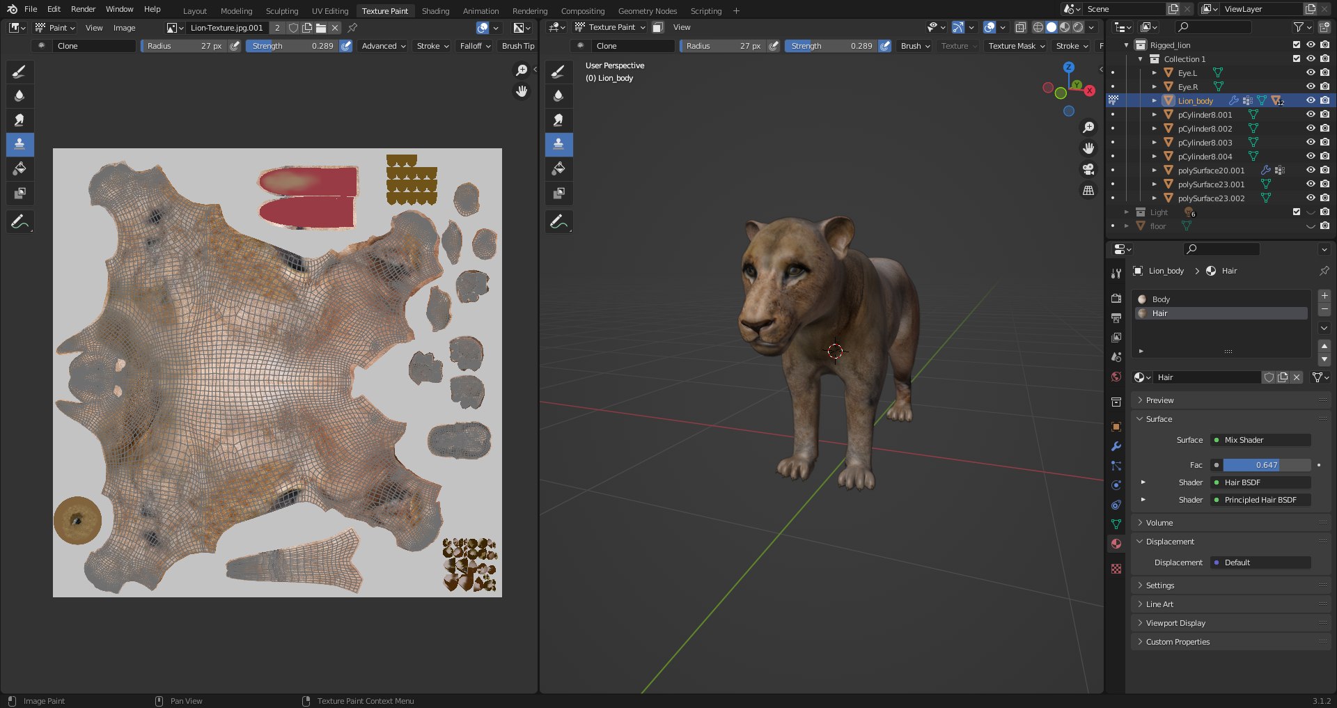 Fur Lion NO Rigged In Blender Model - TurboSquid 2025591