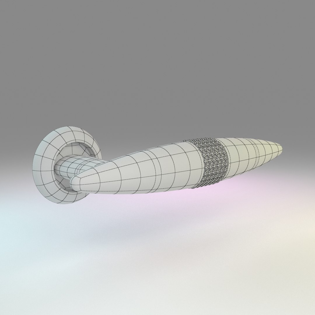 3d model of modern door handles set