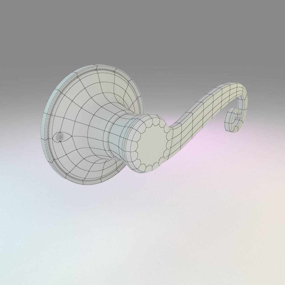 3d model of modern door handles set