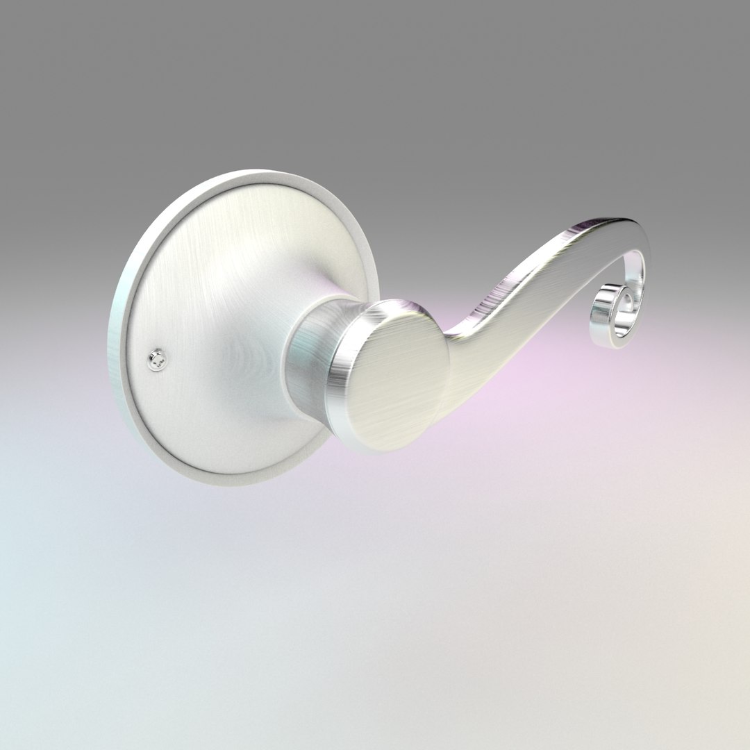 3d model of modern door handles set