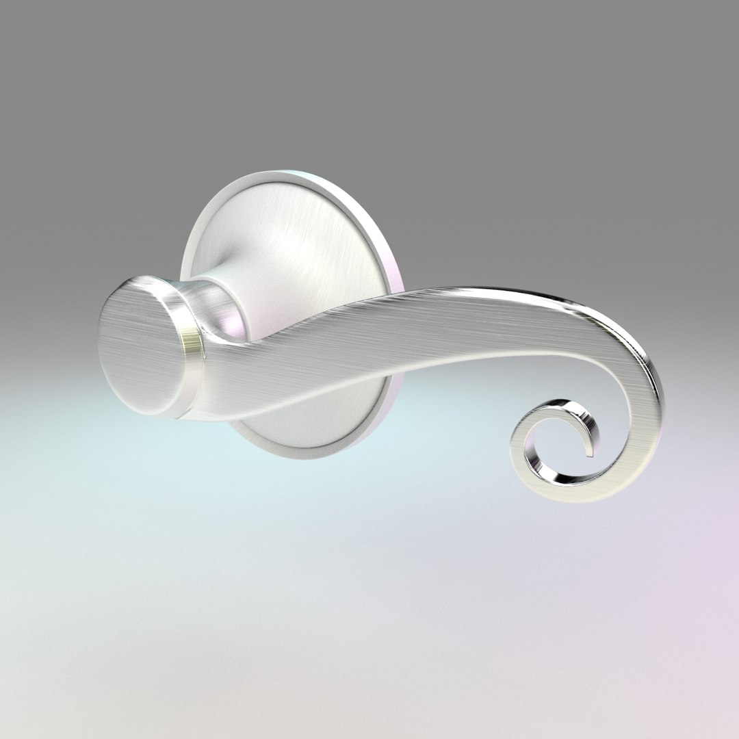 3d model of modern door handles set
