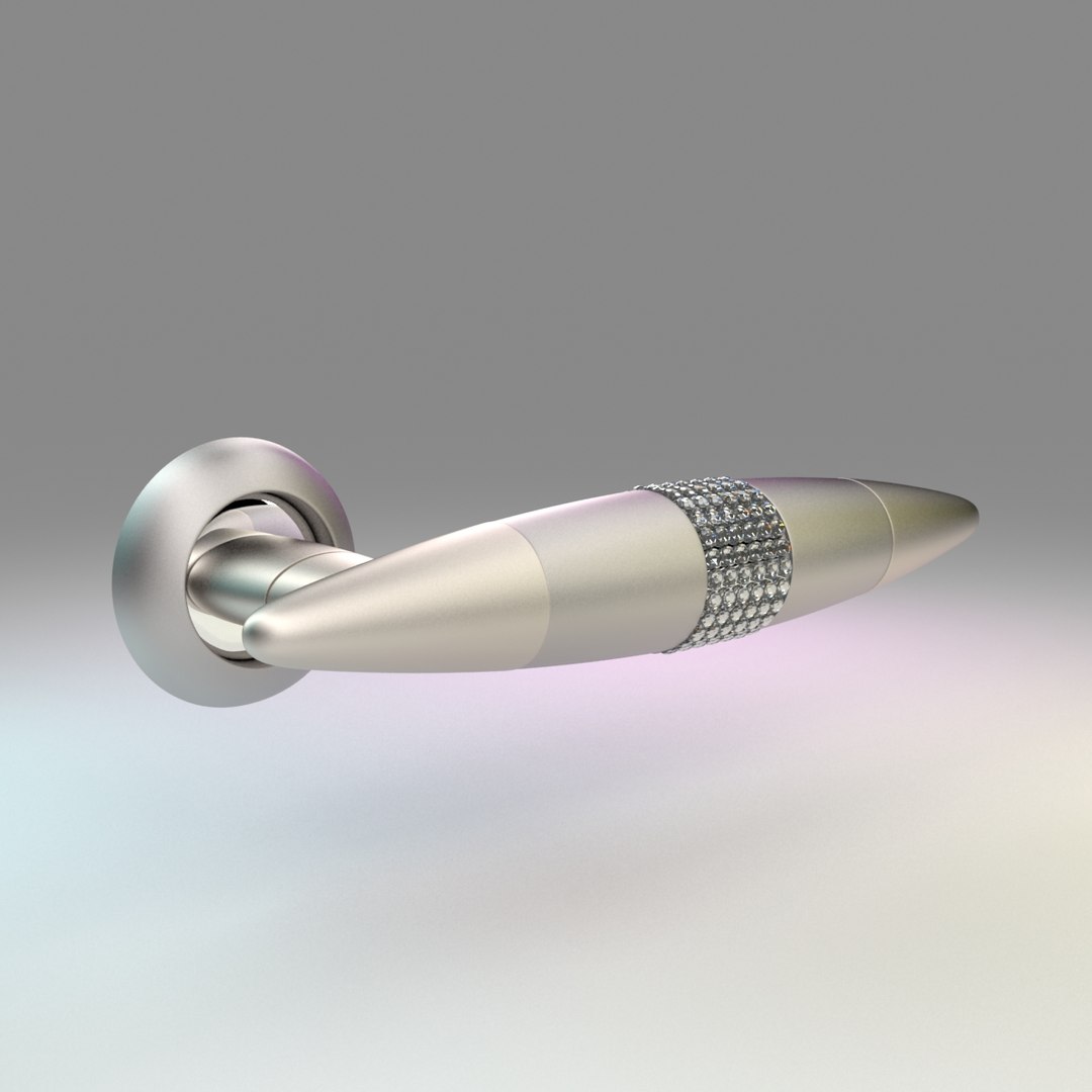 3d model of modern door handles set