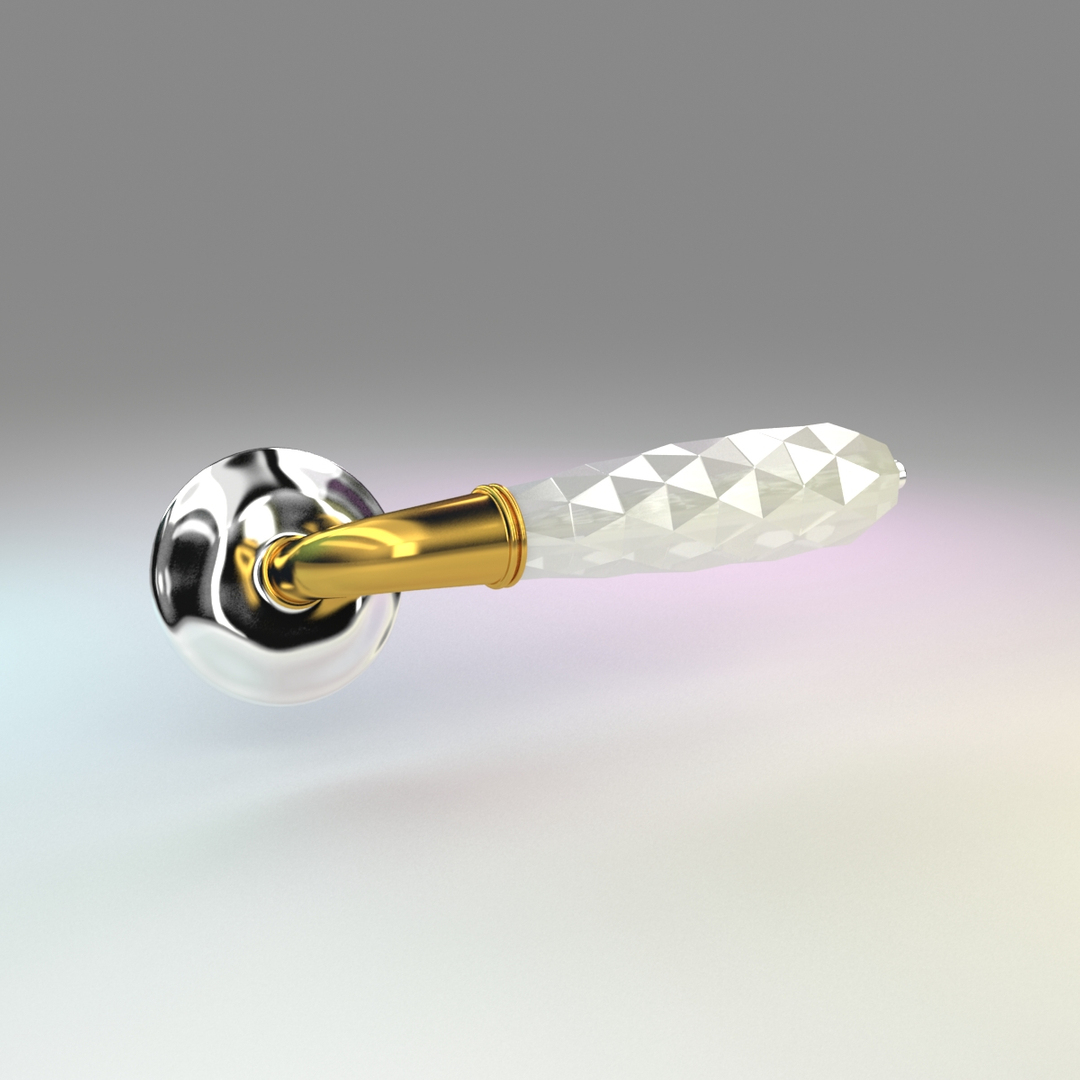 3d model of modern door handles set