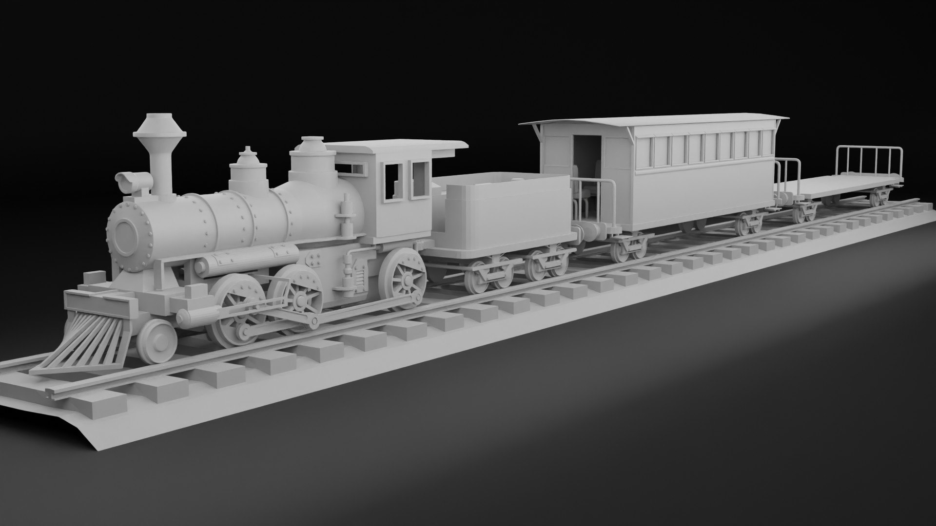 Old Train - Low Poly 3D Model - TurboSquid 1860106