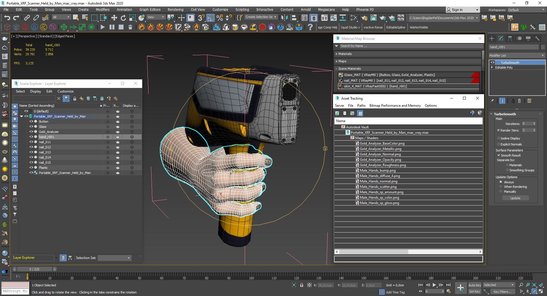 Portable XRF Scanner Held By Man Model - TurboSquid 2384767
