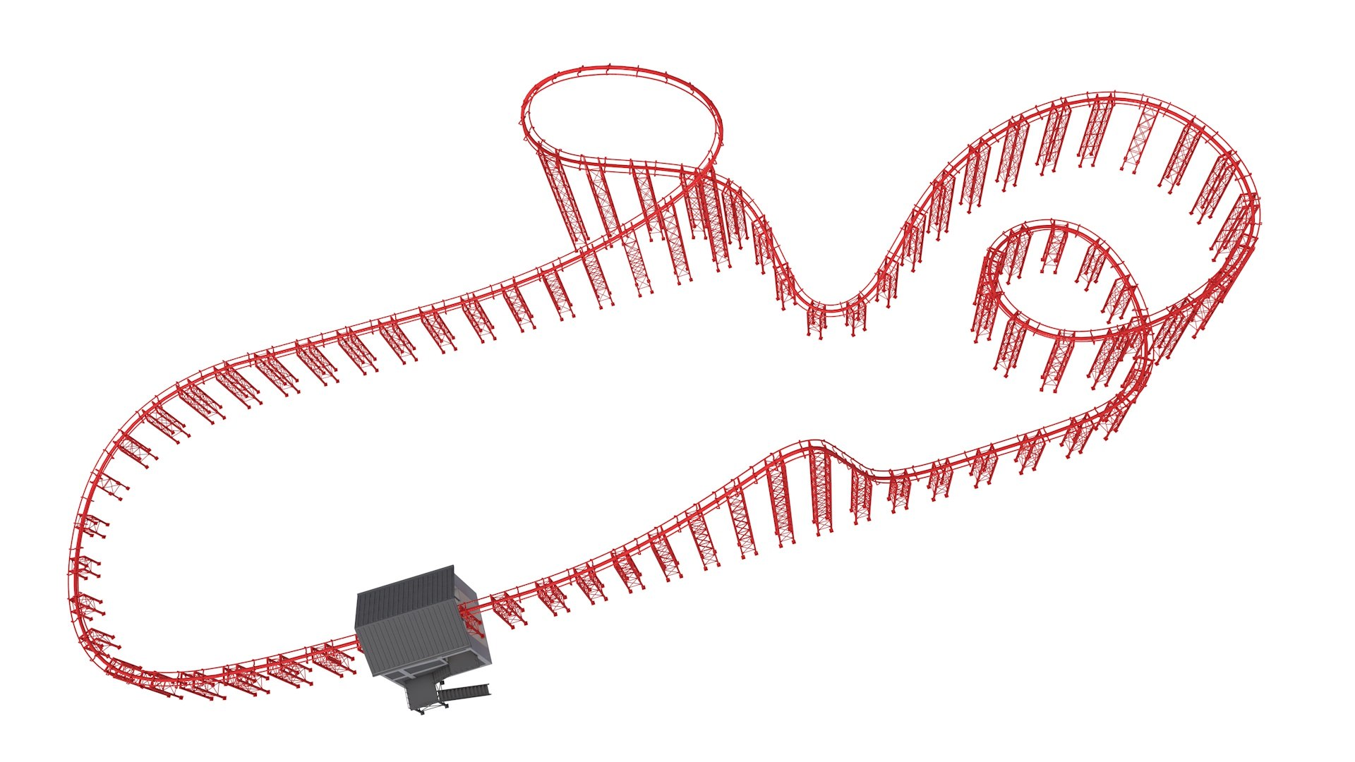 3D Model Roller Coaster Track - TurboSquid 1886235
