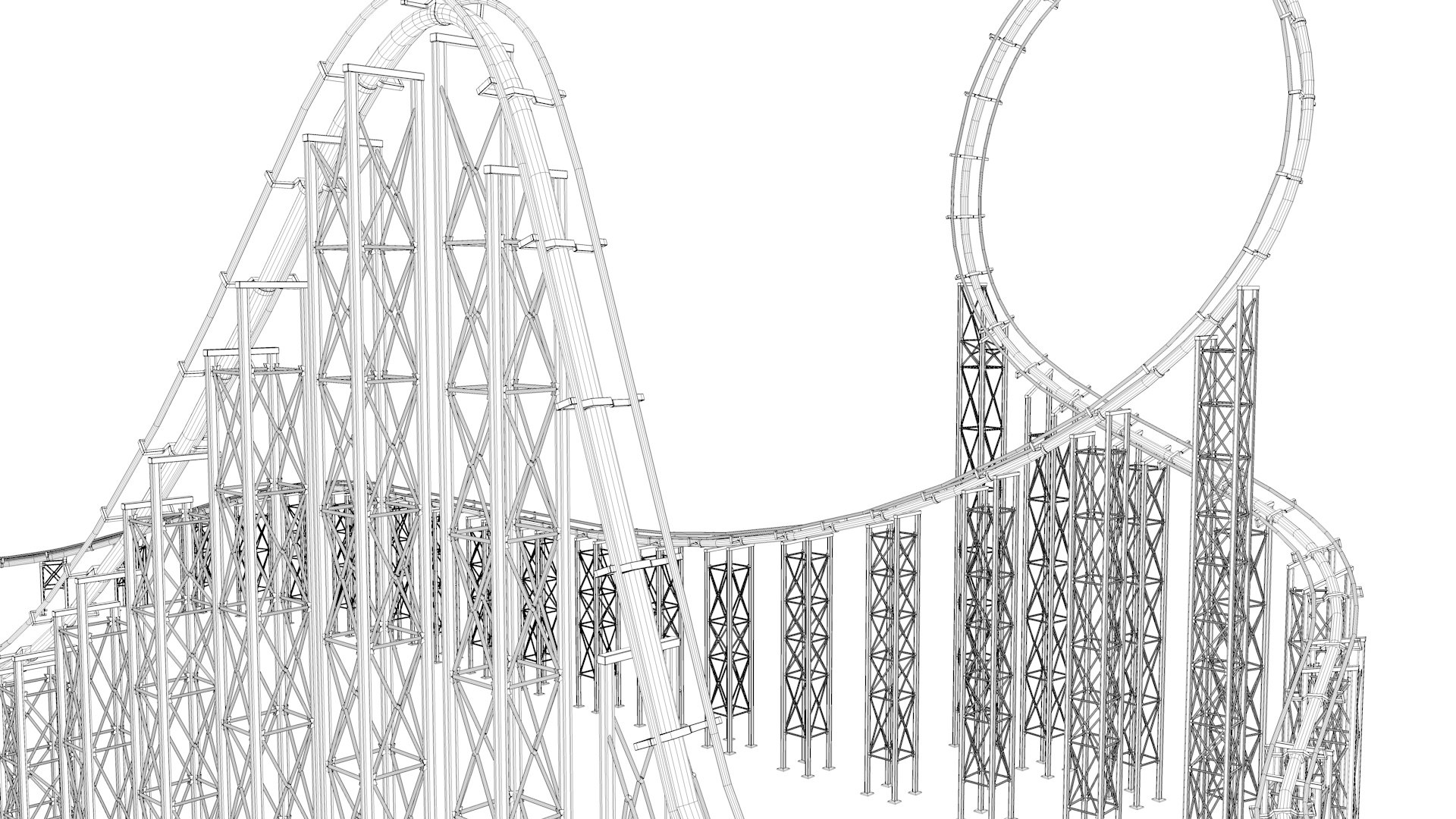 3D model Roller Coaster Track - TurboSquid 1886235