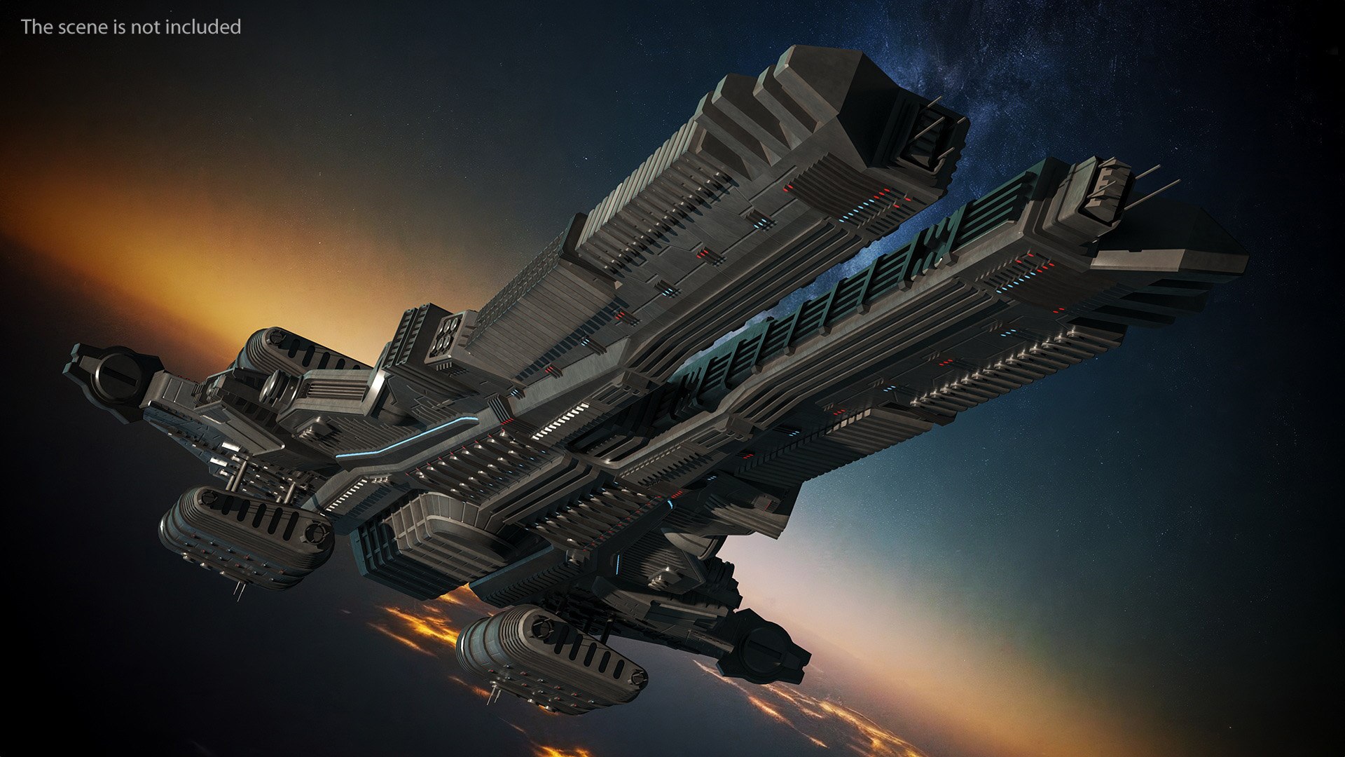 3D Sci Fi Interplanetary Spacecraft Dark - TurboSquid 2226140