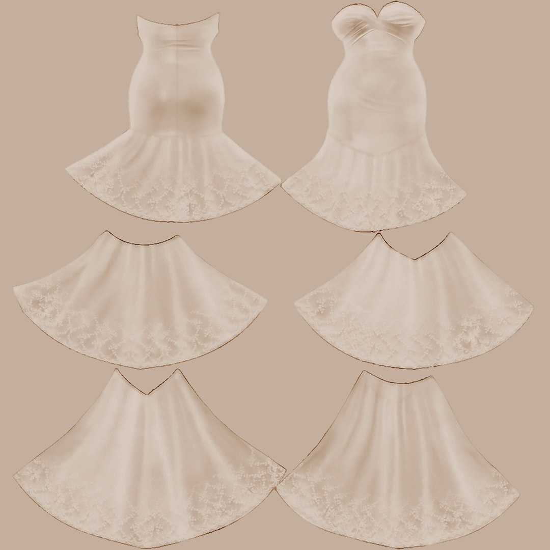 3 Tiers Wedding Dress model - TurboSquid 1760240