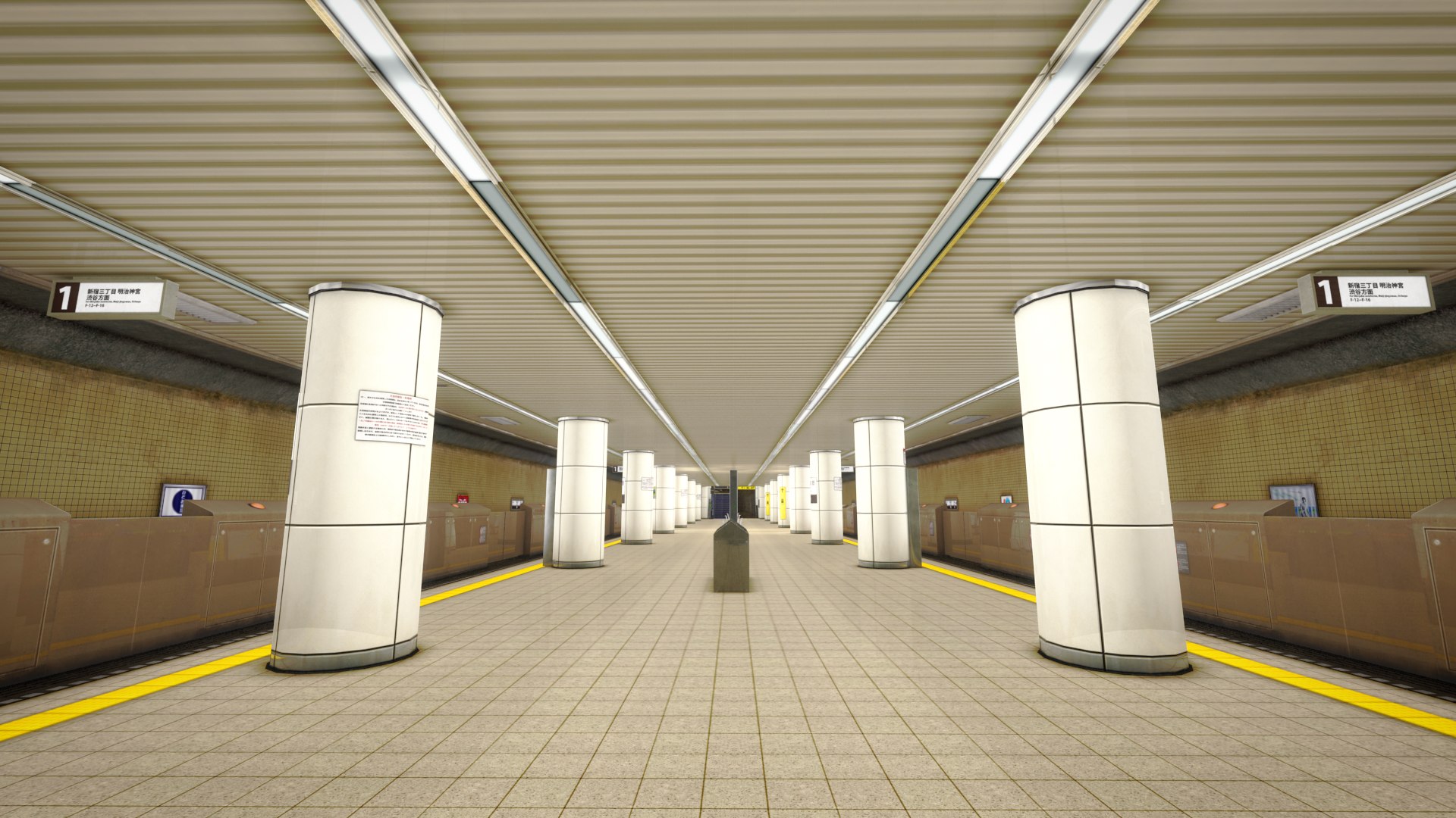 3D Japanese Subway Station Platform - TurboSquid 2295447
