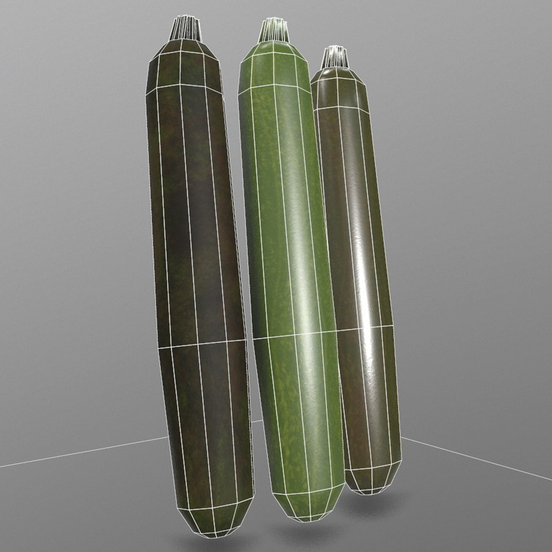 3D Zucchini Ready Games Model - TurboSquid 1289452