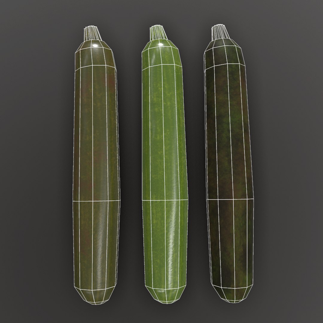 3D Zucchini Ready Games Model - TurboSquid 1289452