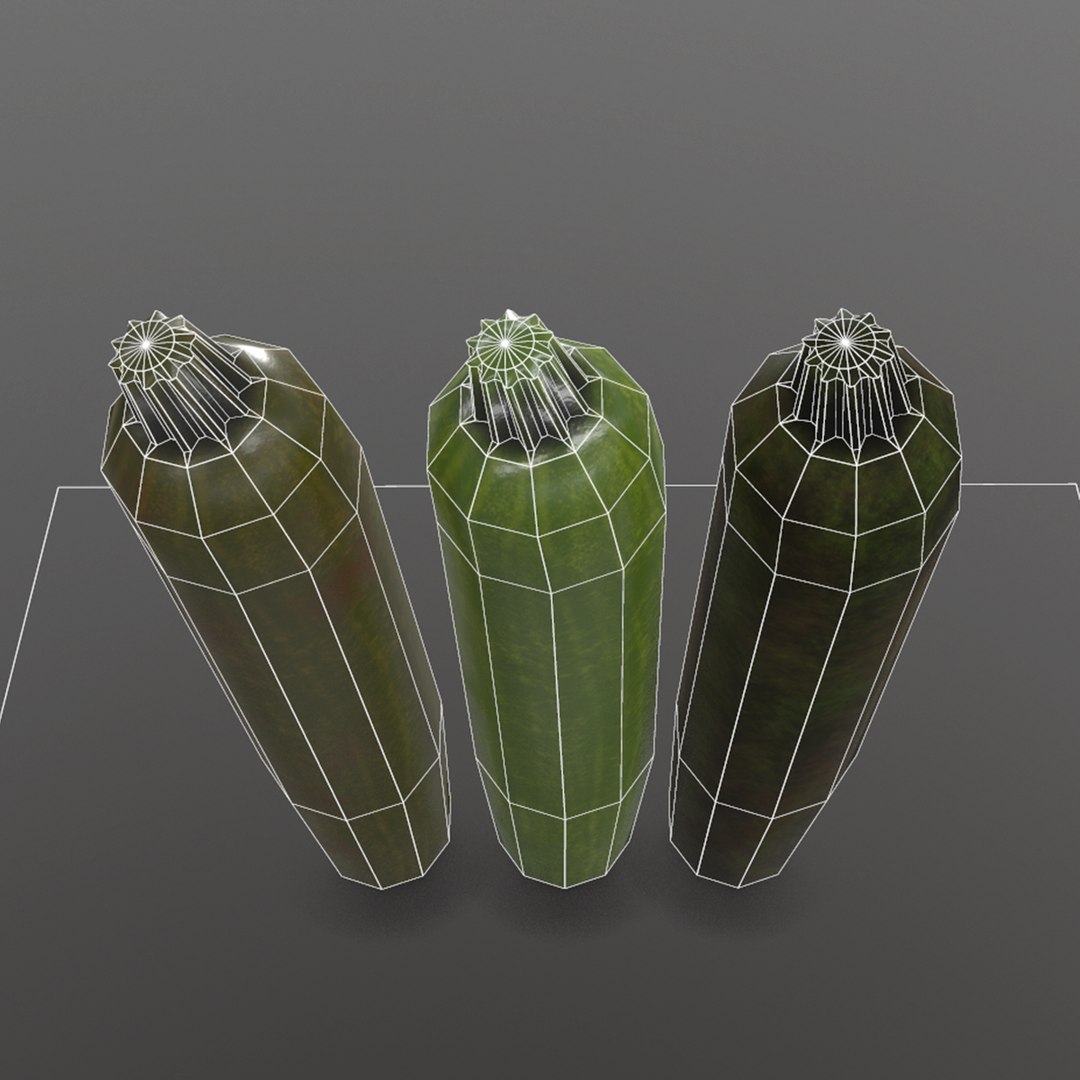 3D Zucchini Ready Games Model - TurboSquid 1289452