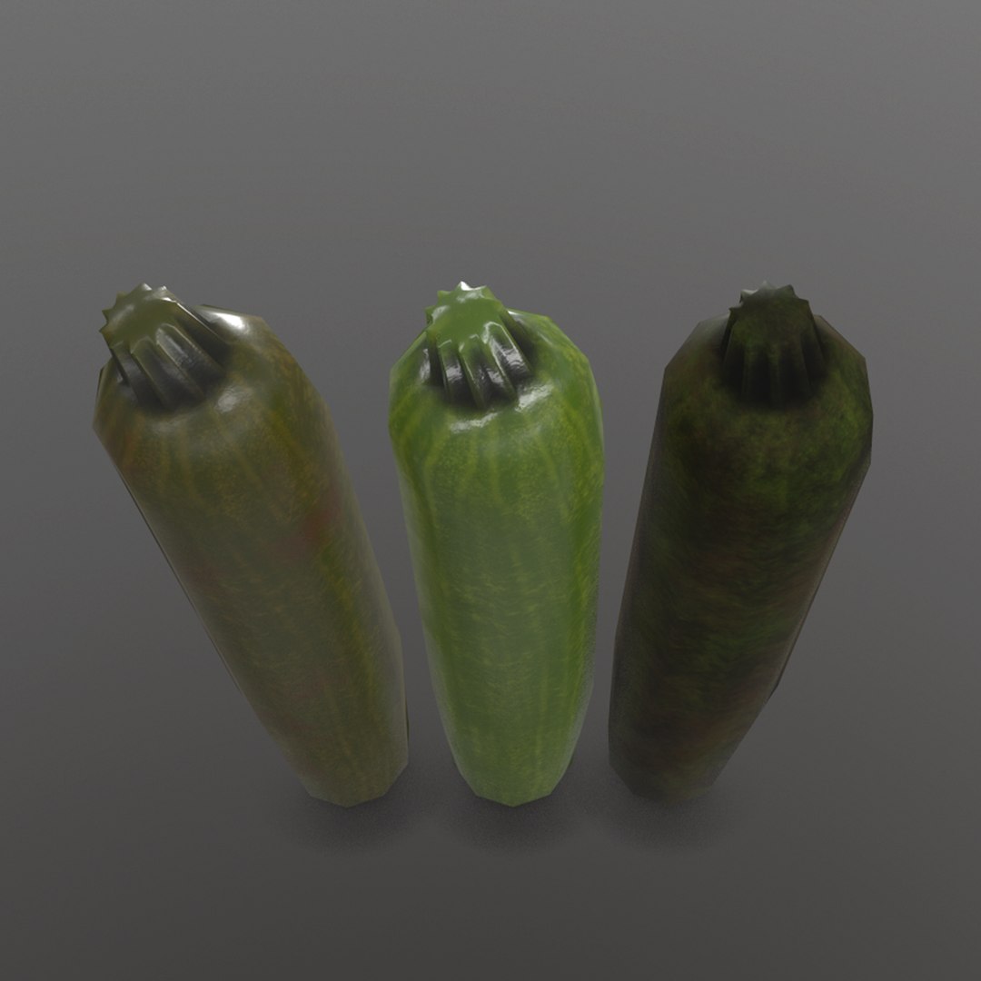 3D Zucchini Ready Games Model - TurboSquid 1289452