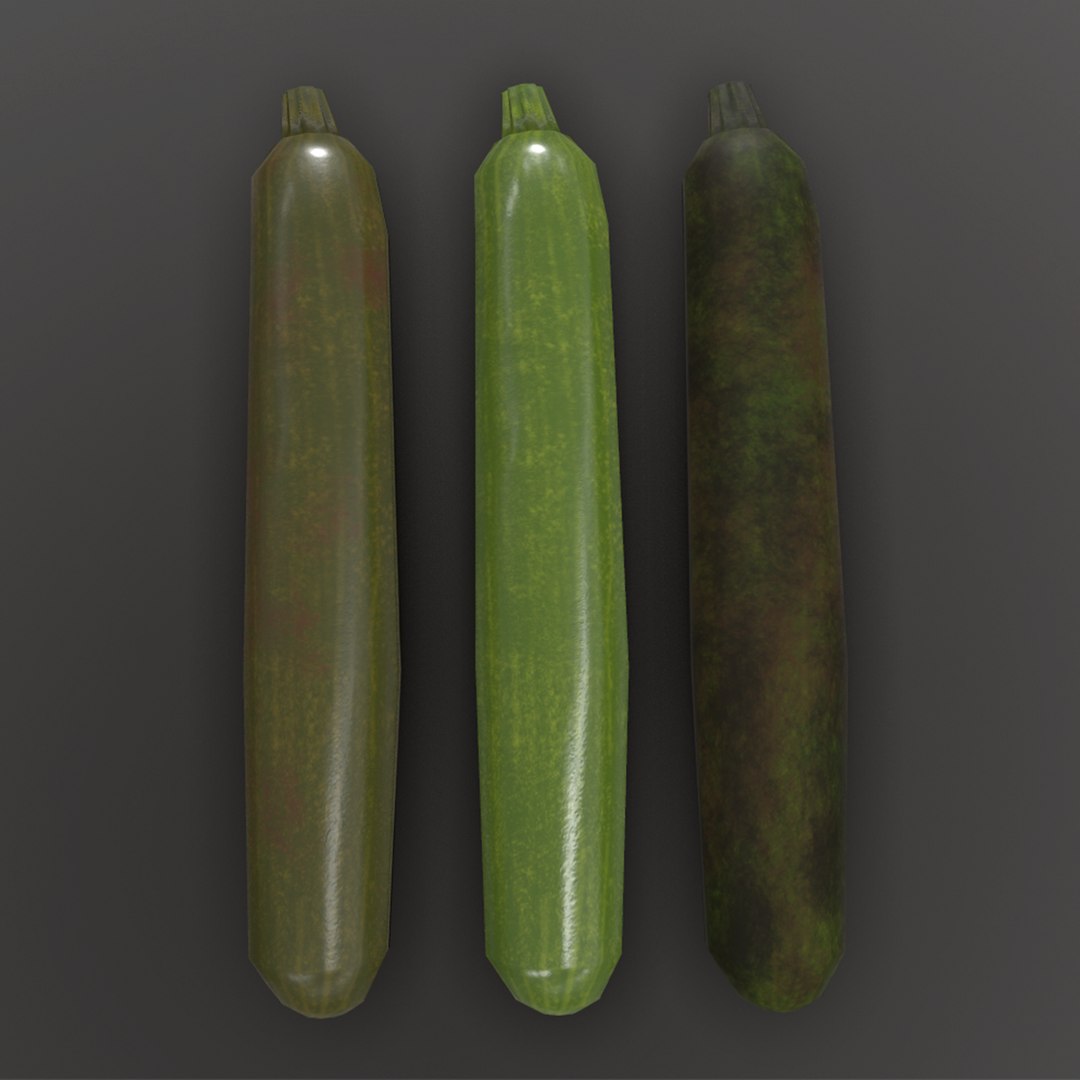 3D Zucchini Ready Games Model - TurboSquid 1289452