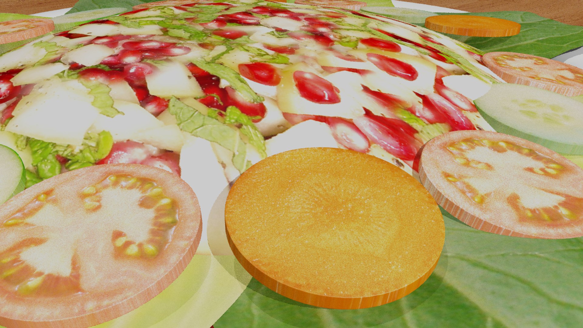 3d Salad Food Vegetables