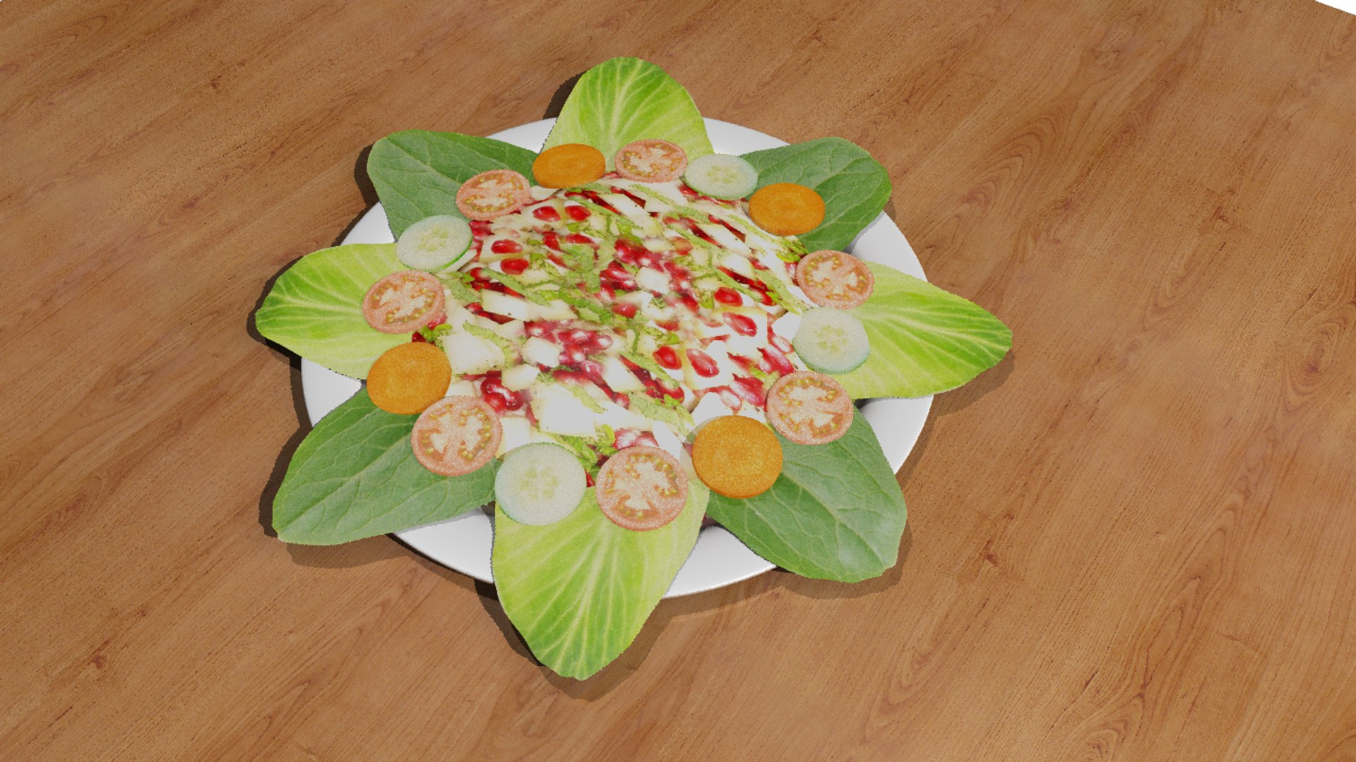 3d Salad Food Vegetables