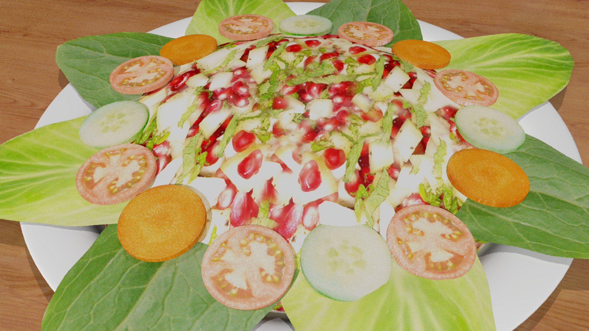 3d Salad Food Vegetables