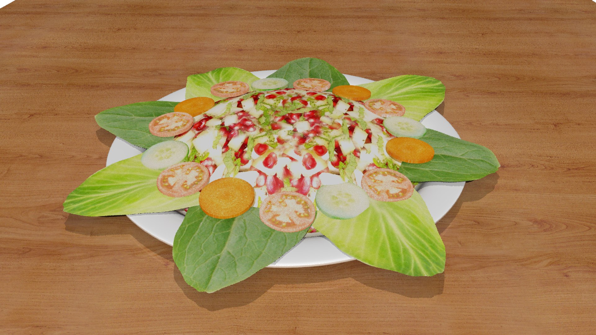3d Salad Food Vegetables