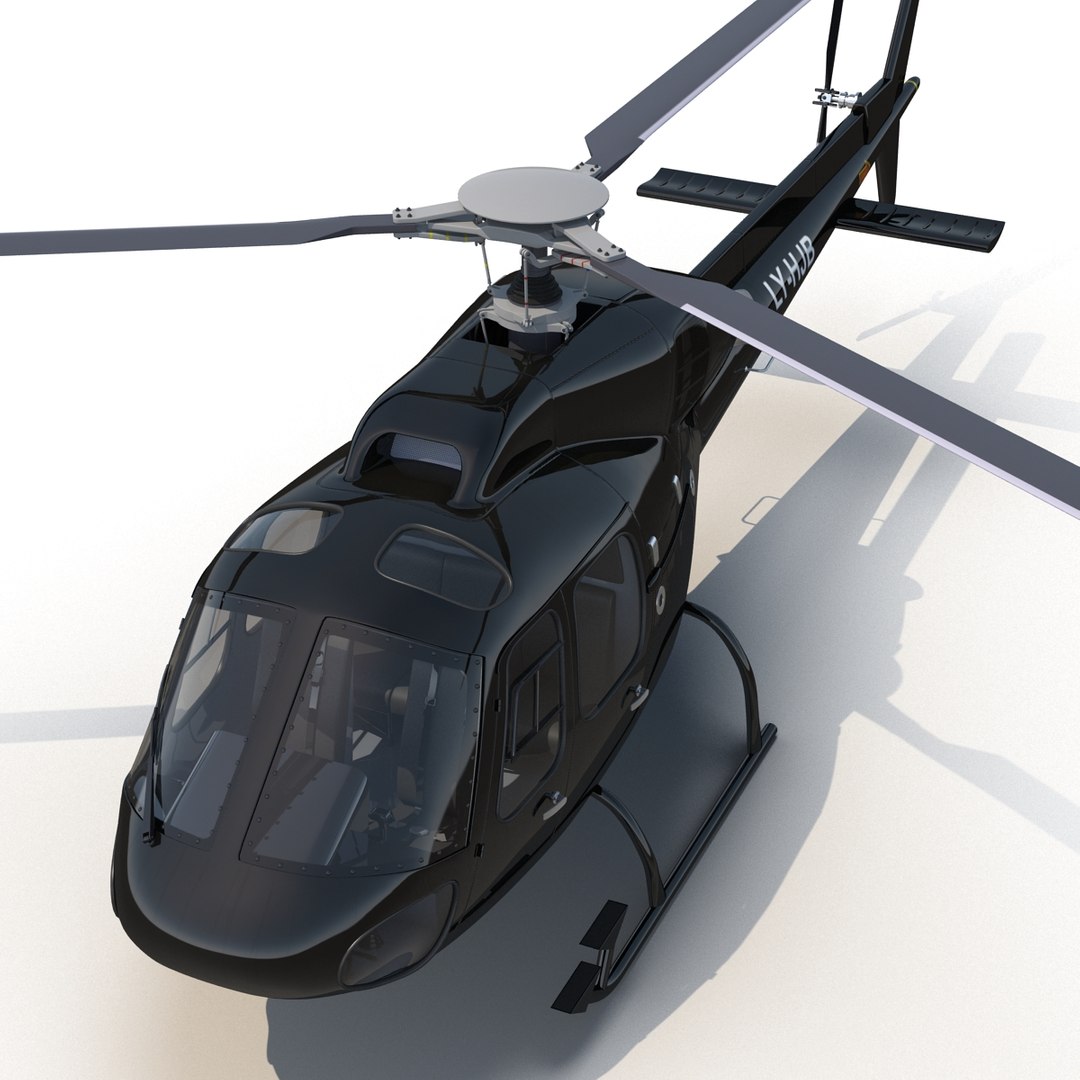 3d model helicopter eurocopter as355 rigged