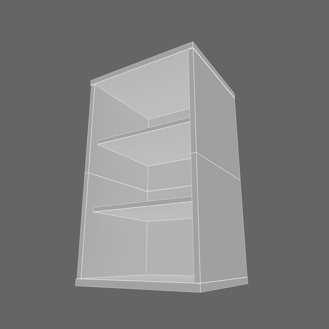 3d model simple wooden shelf