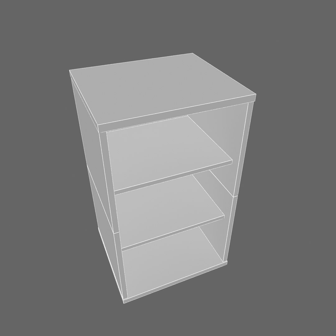 3d model simple wooden shelf