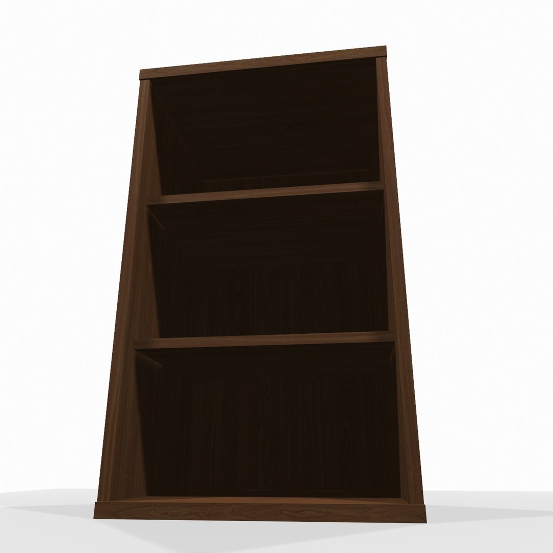 3d model simple wooden shelf