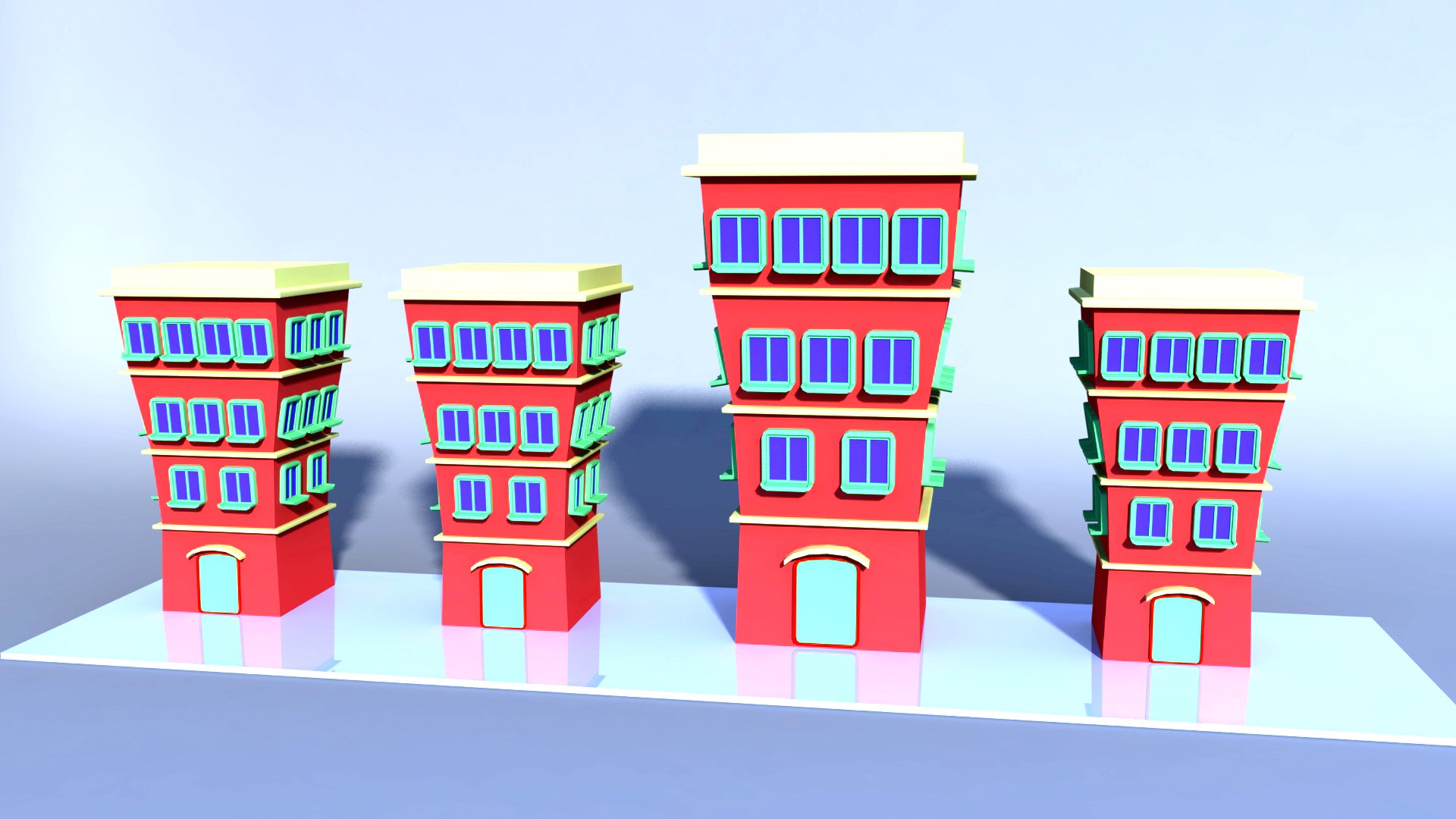 3d 3ds colorfull cartoon building