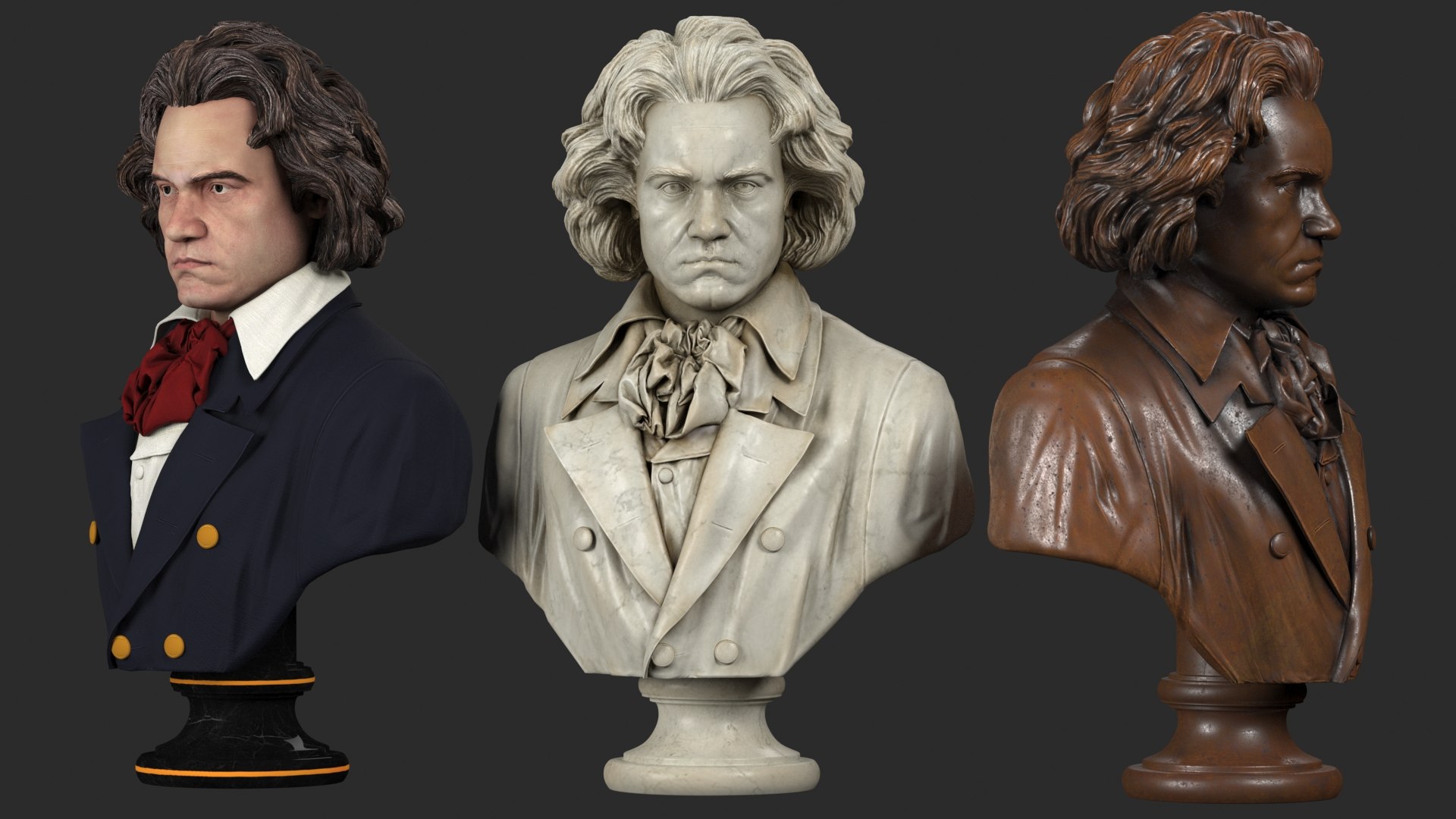 3d Model Of Bust Beethoven
