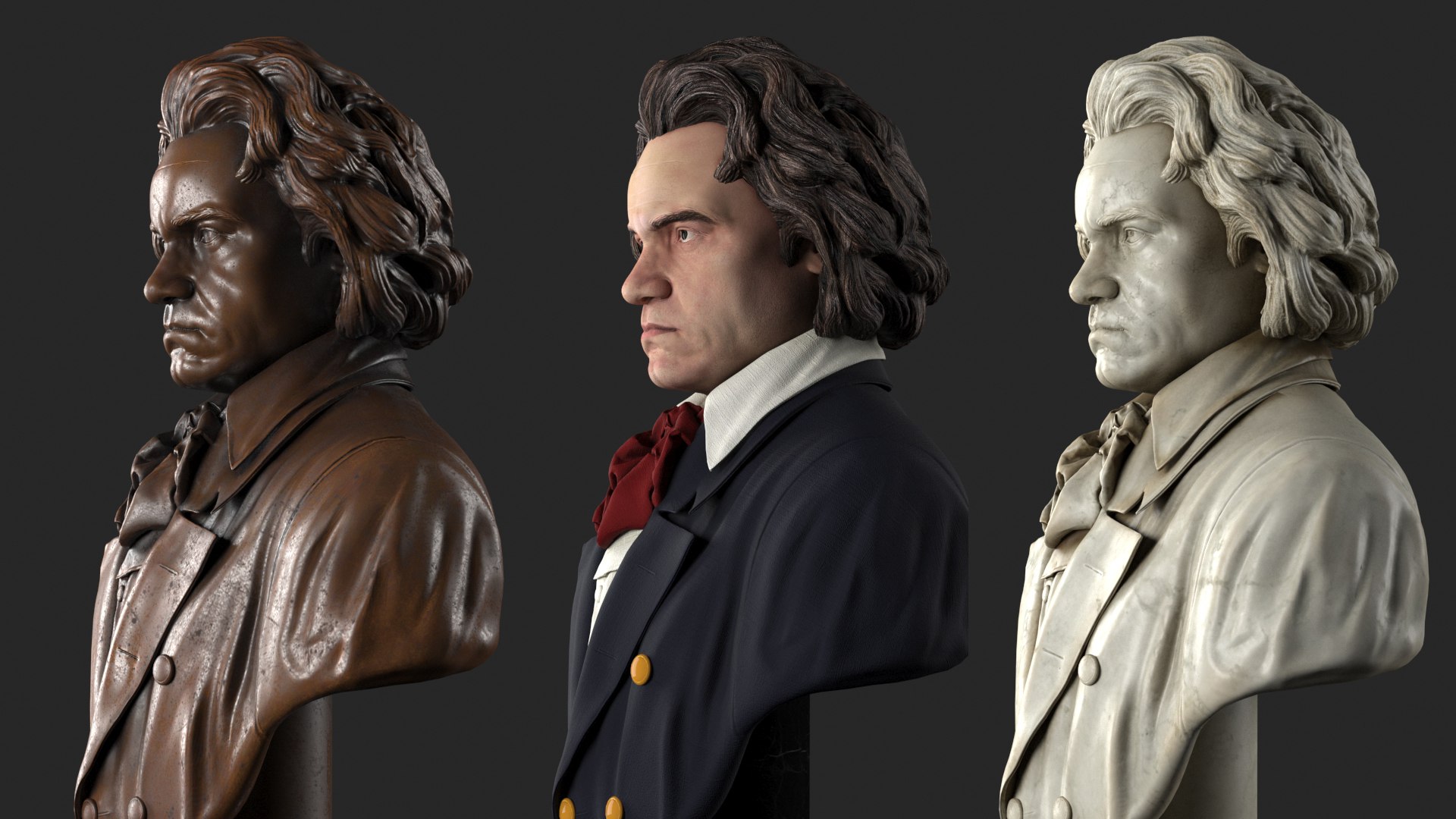 3d Model Of Bust Beethoven