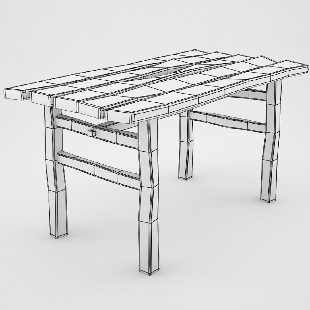 table rustic 3d model