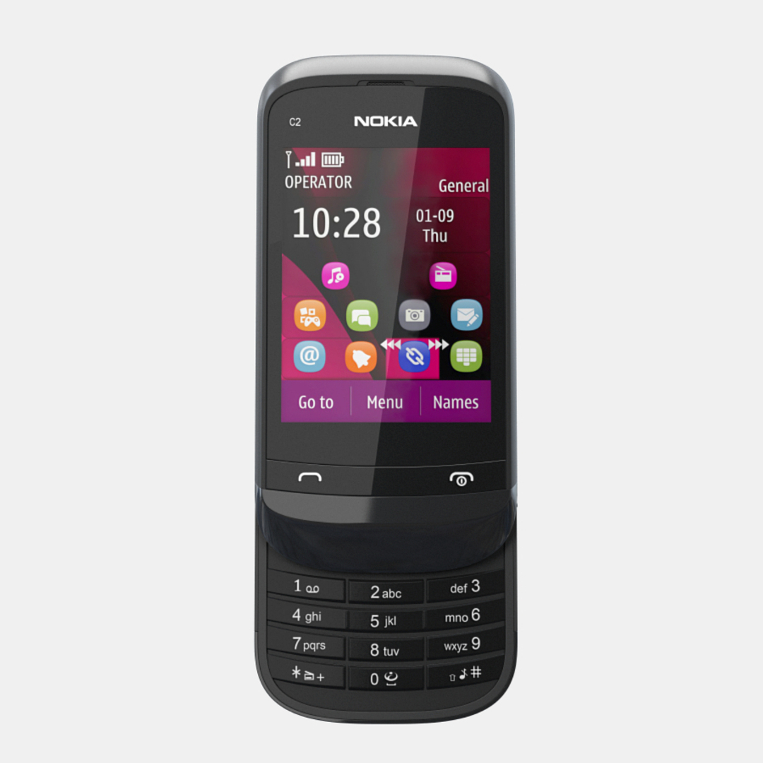 3d nokia c2-02 mobile phone