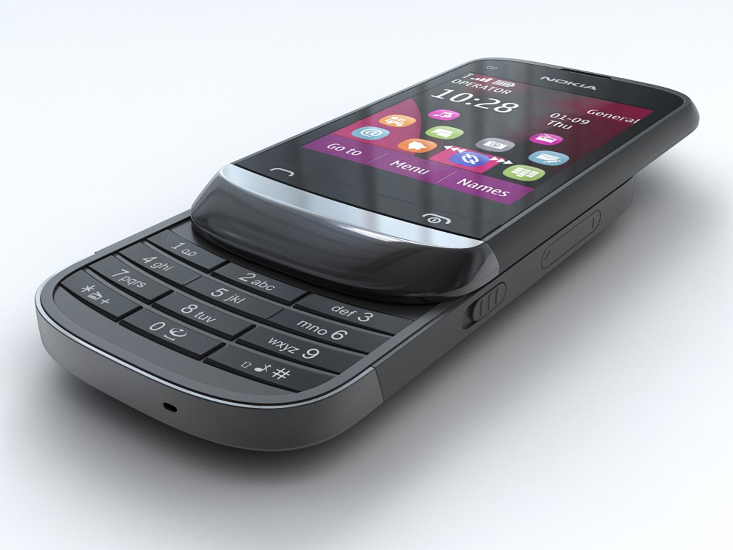 3d Nokia C2-02 Mobile Phone
