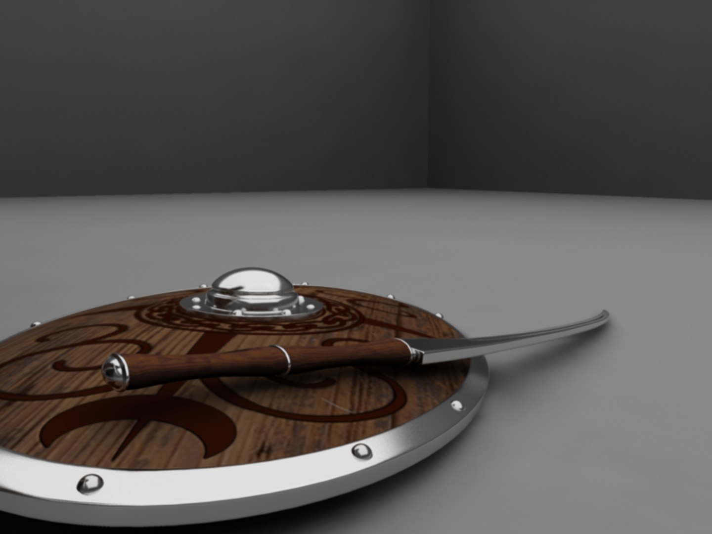 rhomphaia romphaia swords shield 3d ma