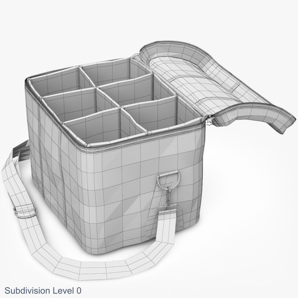 leather open bag 3d model