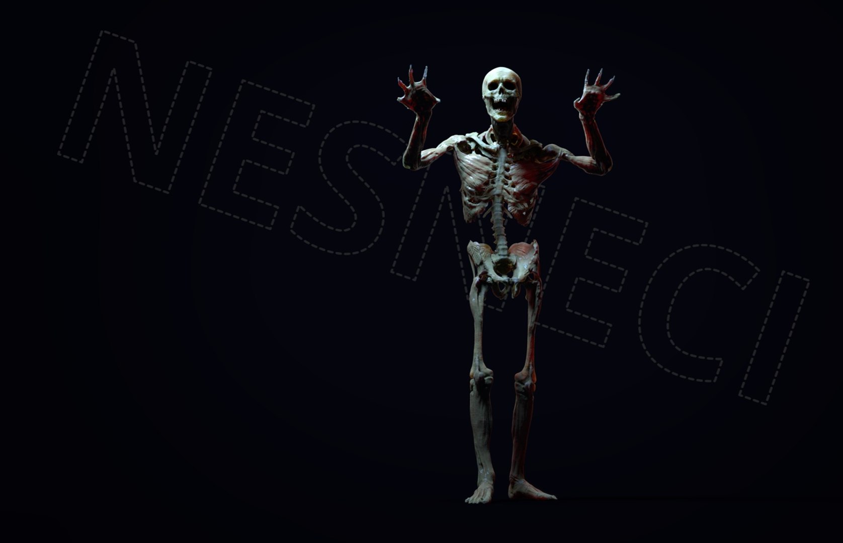 Zombie Skeleton 4k Rig 3D - TurboSquid 1249002