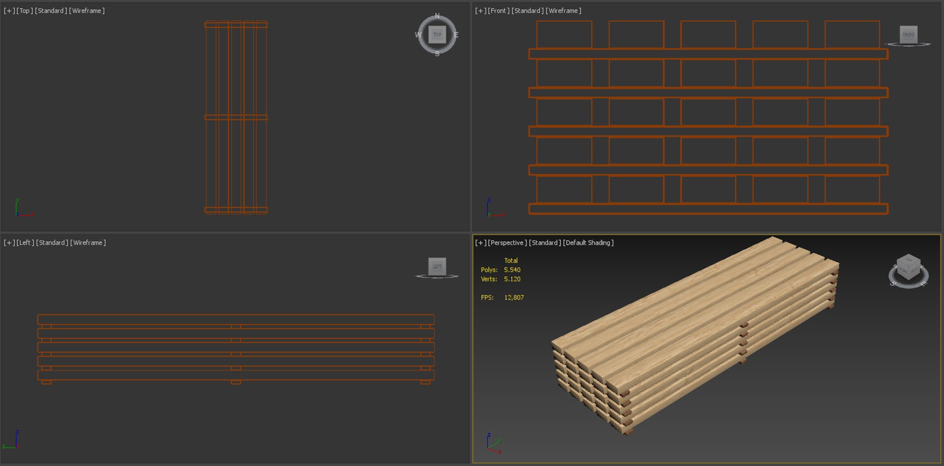 3D Wood Stack Model - TurboSquid 2161745