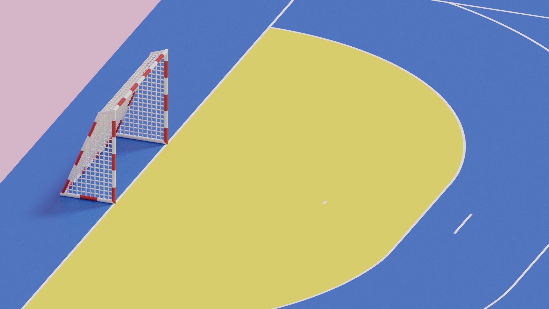 3D Cartoon Handball Court Arena Model - TurboSquid 2233954