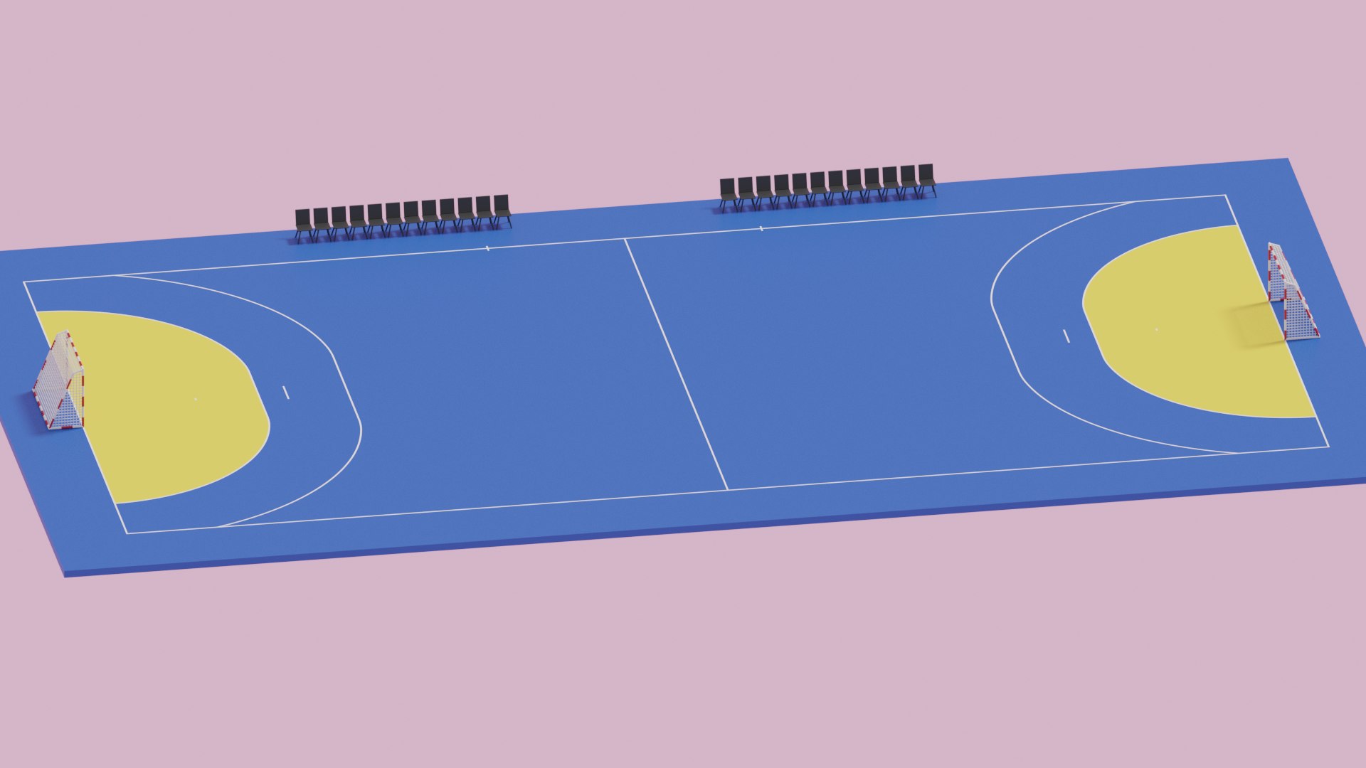 3D Cartoon Handball Court Arena Model - TurboSquid 2233954