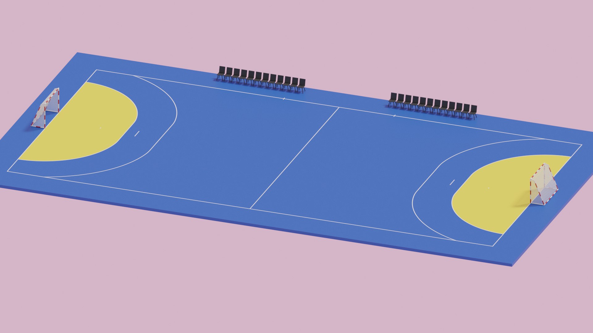 3D Cartoon Handball Court Arena Model - TurboSquid 2233954