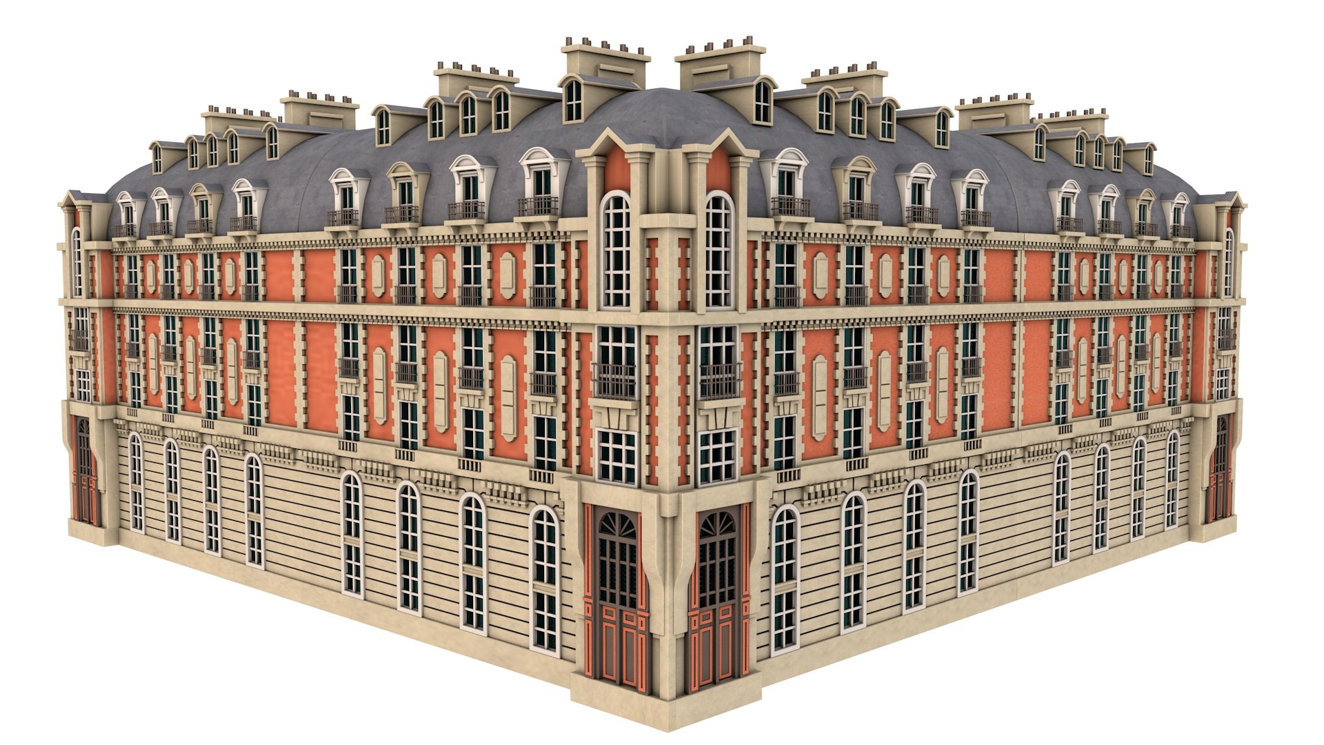 3D French Renaissance Building - TurboSquid 2340766
