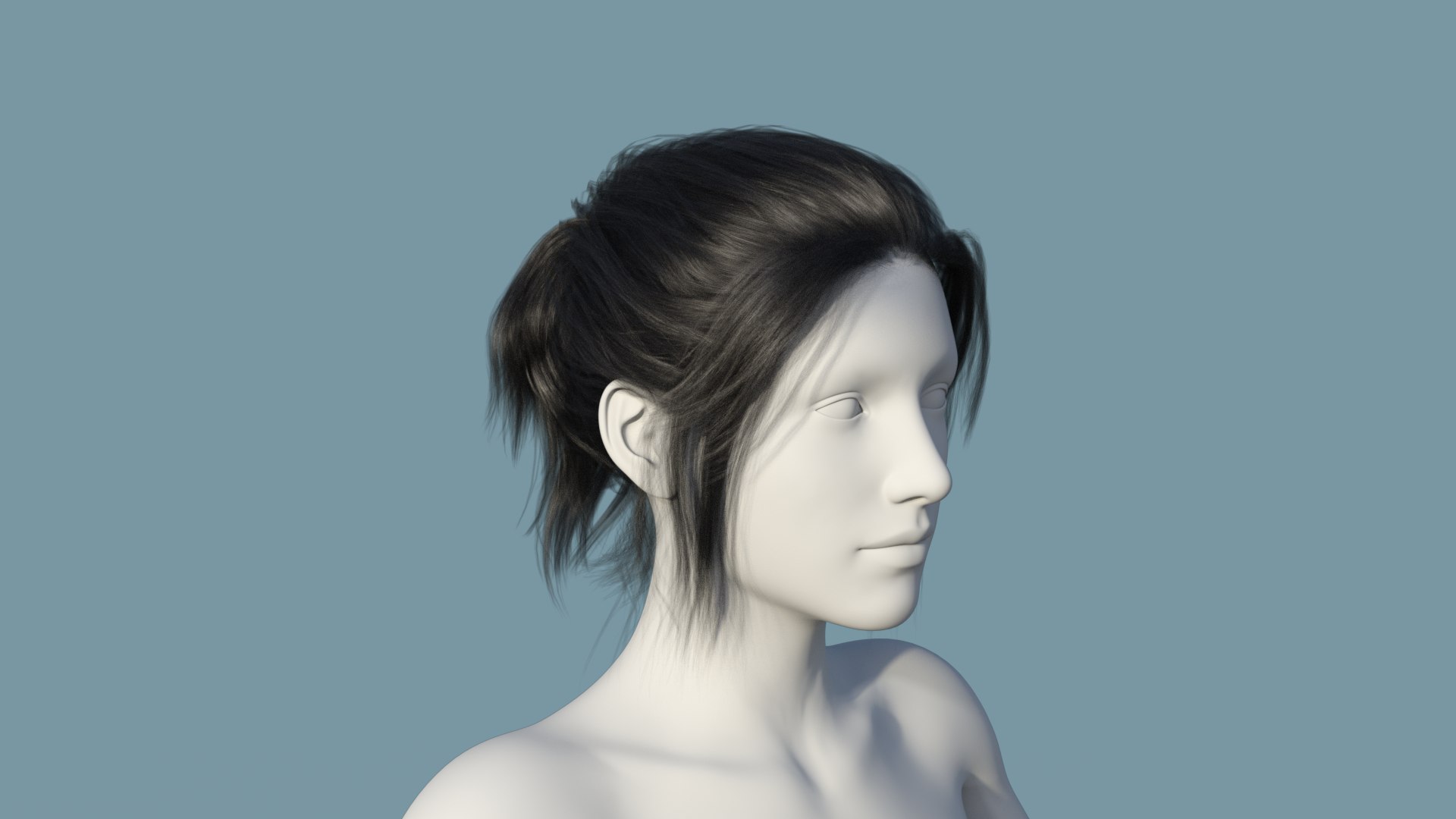 3D Realistic Female Polygon Black Hair 40 Model - TurboSquid 1769272