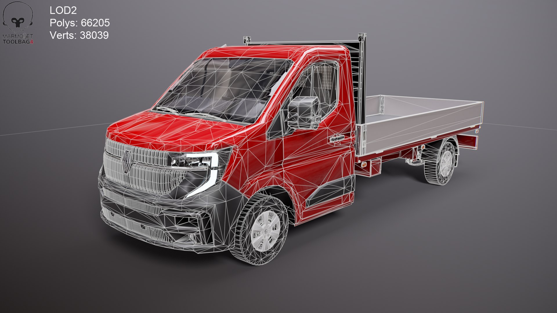 Renault Master Tipper Flatbed Truck PBR Textured 3D Model 3D Model ...