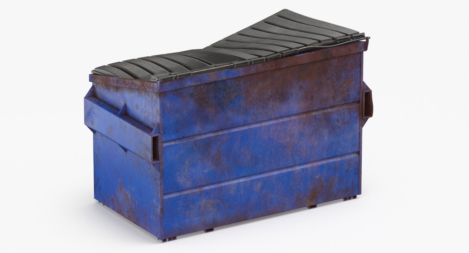 Front Load Dumpster Damaged Open and Closed 3D model - TurboSquid 1896797