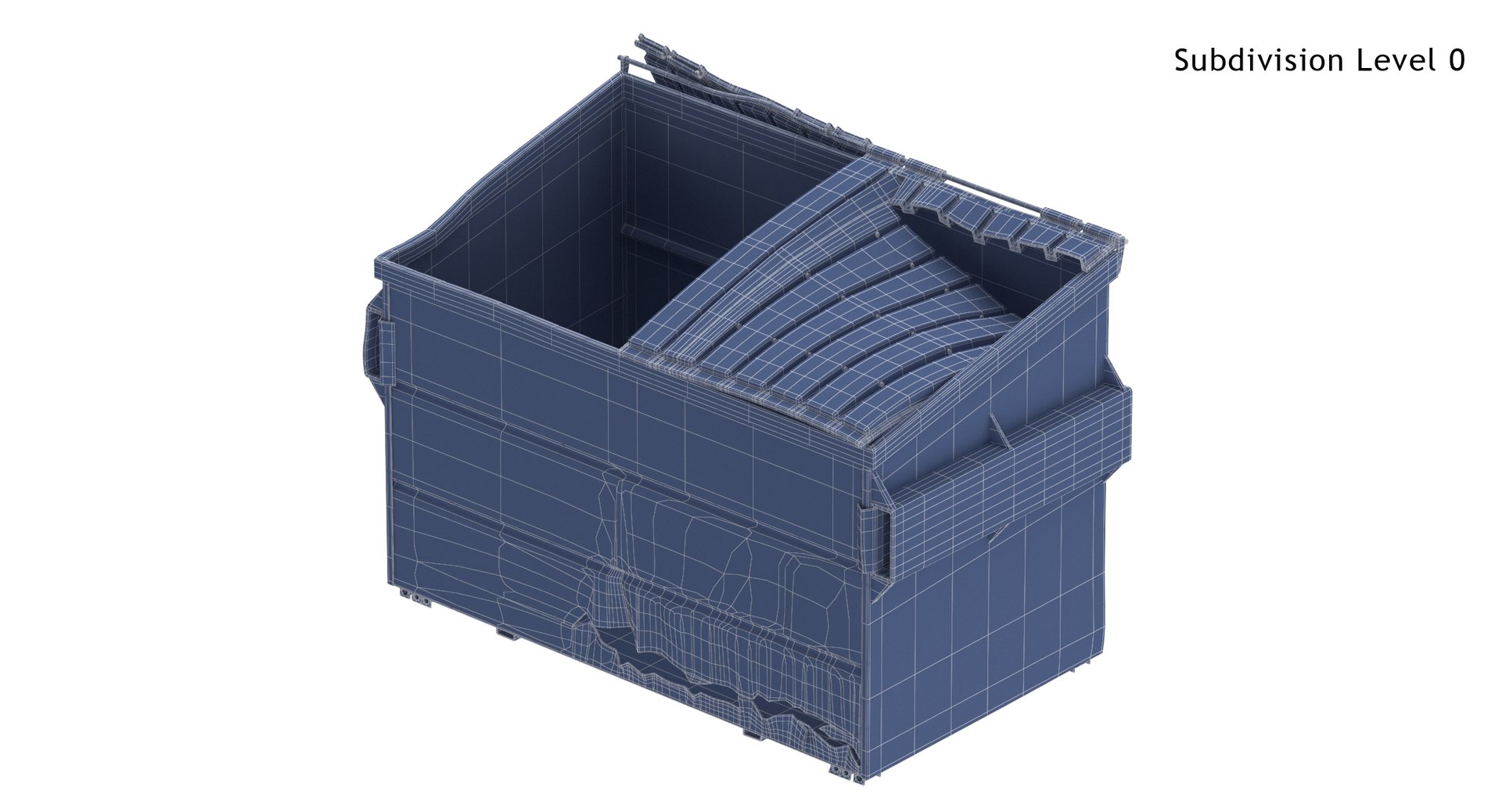 Front Load Dumpster Damaged Open and Closed 3D model - TurboSquid 1896797