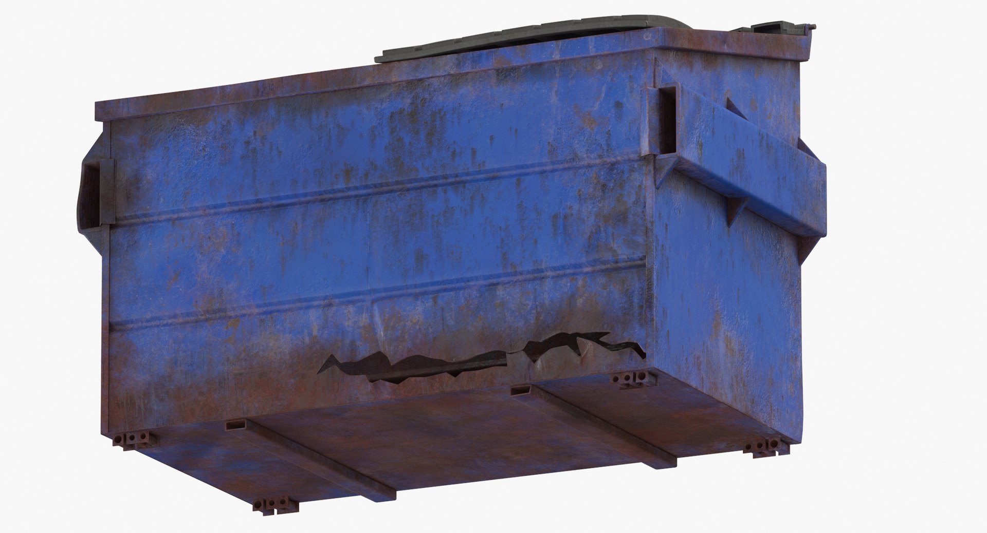 Front Load Dumpster Damaged Open and Closed 3D model - TurboSquid 1896797