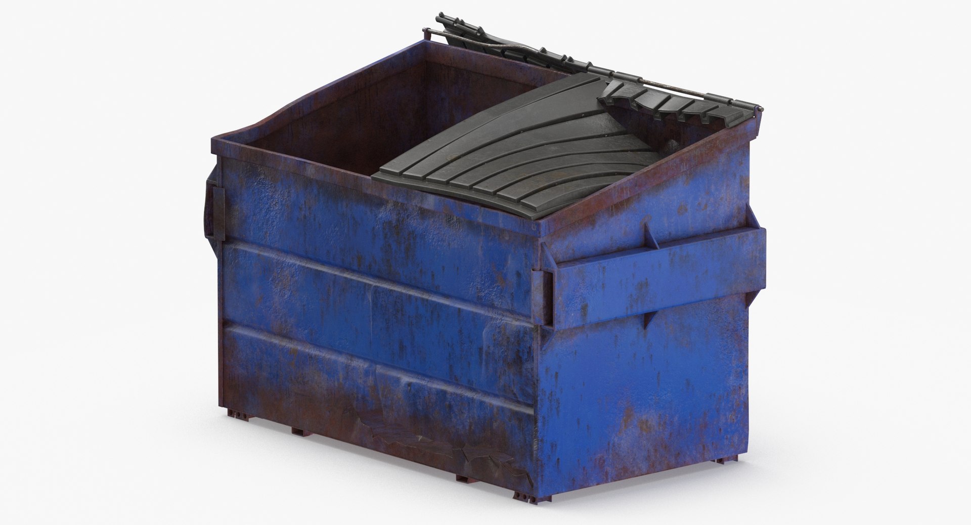 Front Load Dumpster Damaged Open and Closed 3D model - TurboSquid 1896797