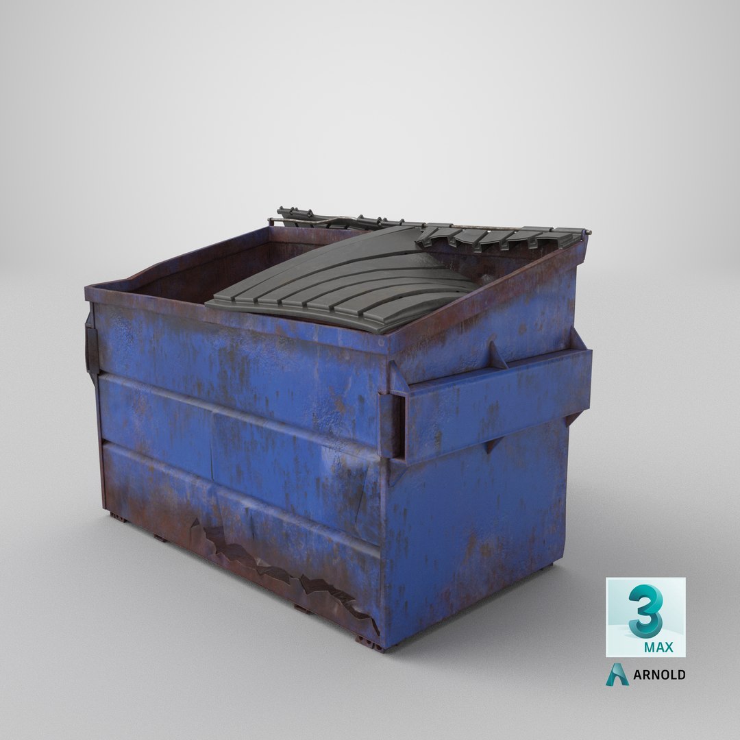 Front Load Dumpster Damaged Open And Closed 3D Model - TurboSquid 1896797