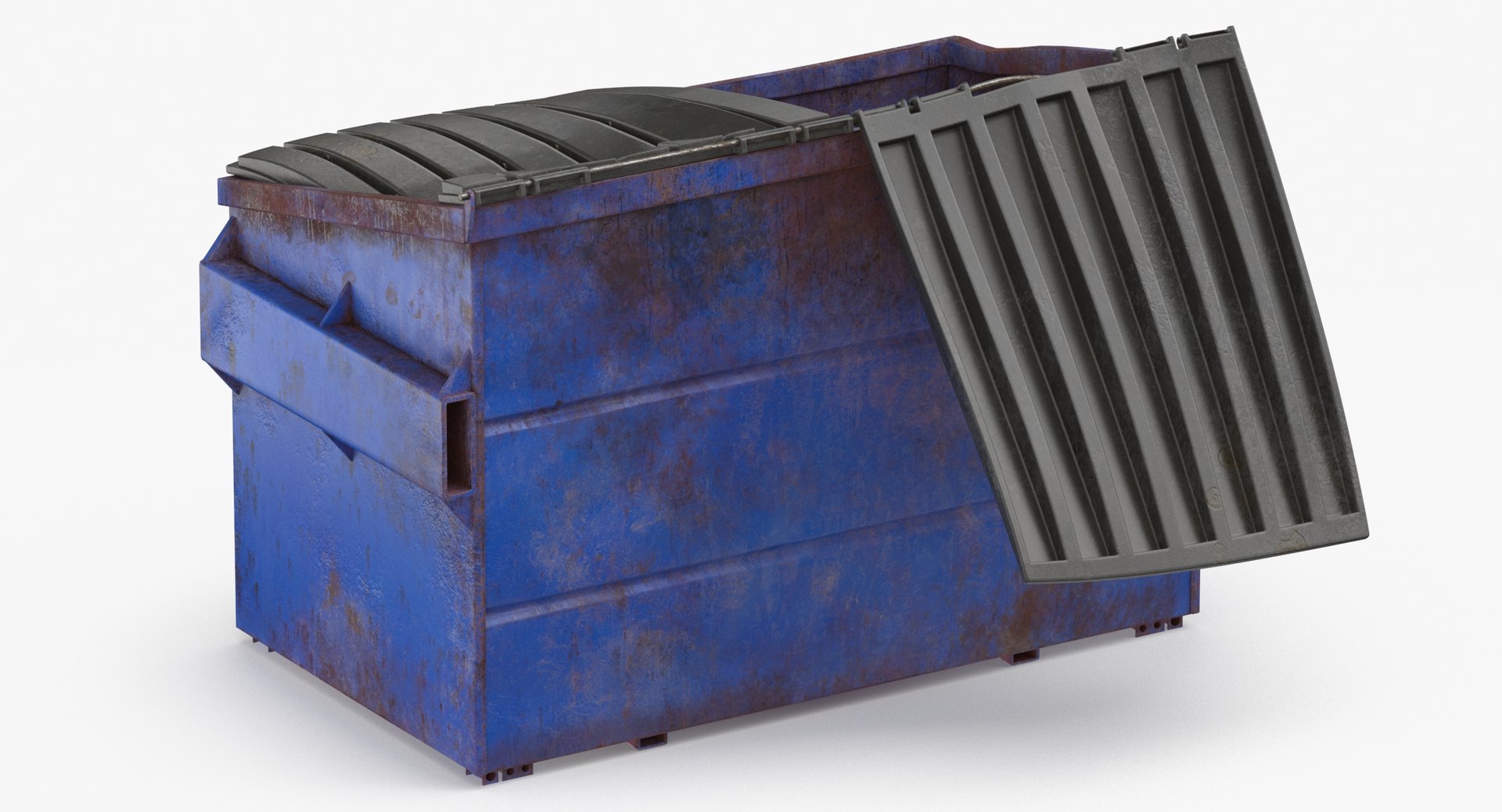 Front Load Dumpster Damaged Open and Closed 3D model - TurboSquid 1896797